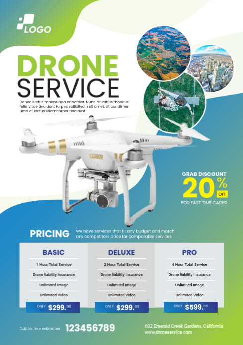 Copy of professional drone service flyer | PosterMyWall
